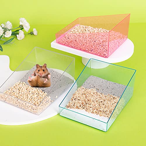 Acsist Hamster Sand Bath Container Acrylic Sand-Bath Box Guinea Pigs Bathroom Shower Toilet Digging Sand Small Animals Bathtub for Gerbil Guinea Pig Hedgehog(Blue)