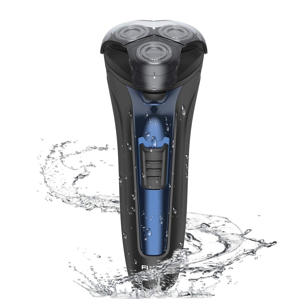 Electric Razor for Men, FLYCO Rechargeable Rotary Shaver, Waterproof IPX7, Wet & Dry Shaving Machines for Men with Pop-up Trimmer
