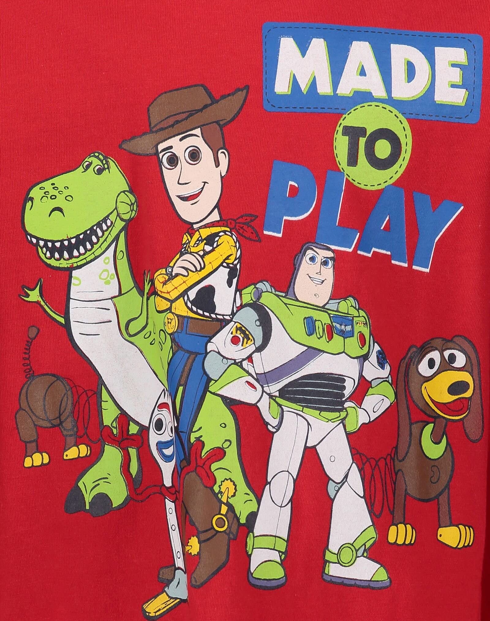 Disney Pixar Toy Story Woody Buzz Lightyear Forky Toddler Boys 2 Pack Long Sleeve T-Shirts Red/Gray/Blue 3T