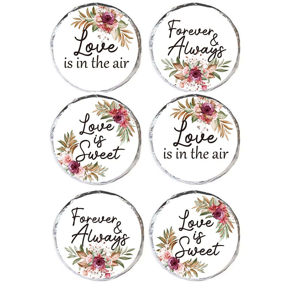 270 PCS Watercolour Flowers Wedding Stickers,3 Design Self Adhesive Circle Label Stickers, Wedding Envelope Seals Candy Stickers,Wedding Party Chocolate Stickers.(FJ-t11)