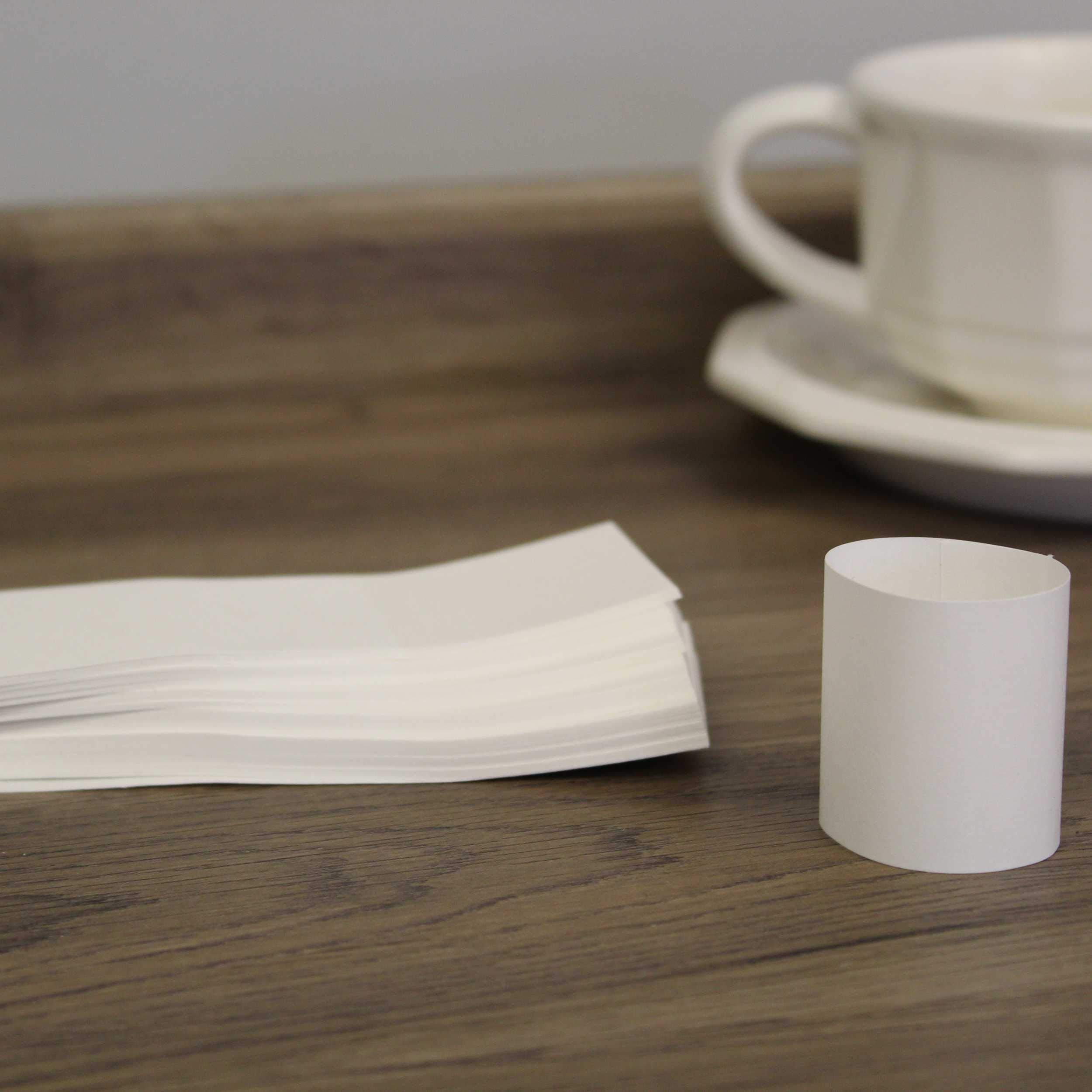 RayLynn Products, Pack of 2,500 White Premium Napkin Bands, Self-Adhesive 1.5" x 4.25"…