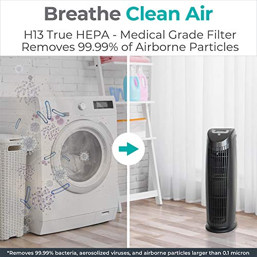 Alen T500 Air Purifier, Quiet Air Flow for Large Rooms, 500 SqFt, Portable Air Cleaner for Allergens, Dust, Pollen, Pet Dander, in Black