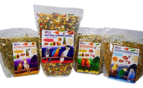 Birds LOVE All Natural Garden Blend Bird Food for Small Birds - Lovebirds, Cockatiels, Parakeets and Parrotlets 2lb