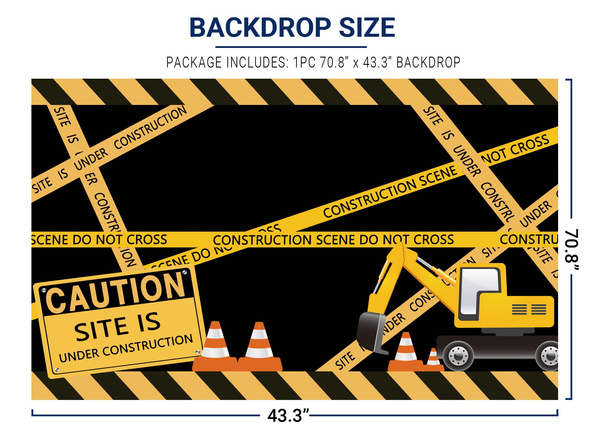 Allenjoy Under Construction Site Banner Backdrop for Boys Birthday Party Dump Truck Digger Zone Photography Decoration Supplies Construction Scene Photo Background Supplies