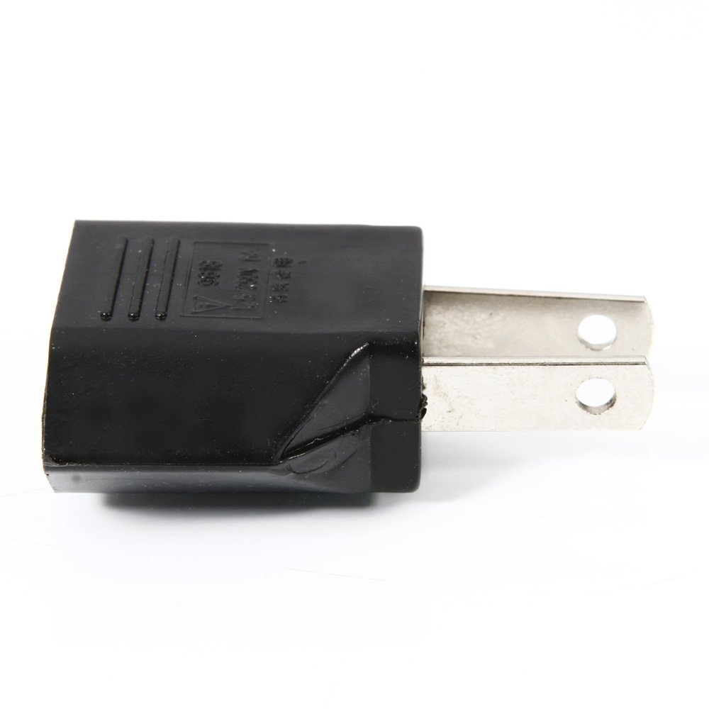 ANRANK E-U1009618AK EU Europe to US USA Travel Power Plug Adapter Converter (Black, 2-Pack)
