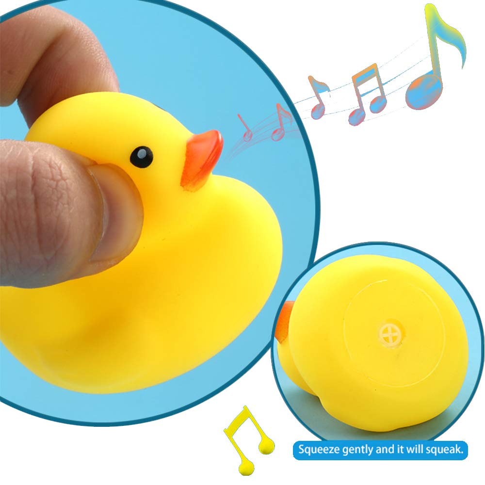 AHUA Bath Duck Toys 20 PCS Mini Rubber Ducks Squeak and Float Ducks Baby Shower Toy for Toddlers Boys Girls over 3 Months(1.8'')