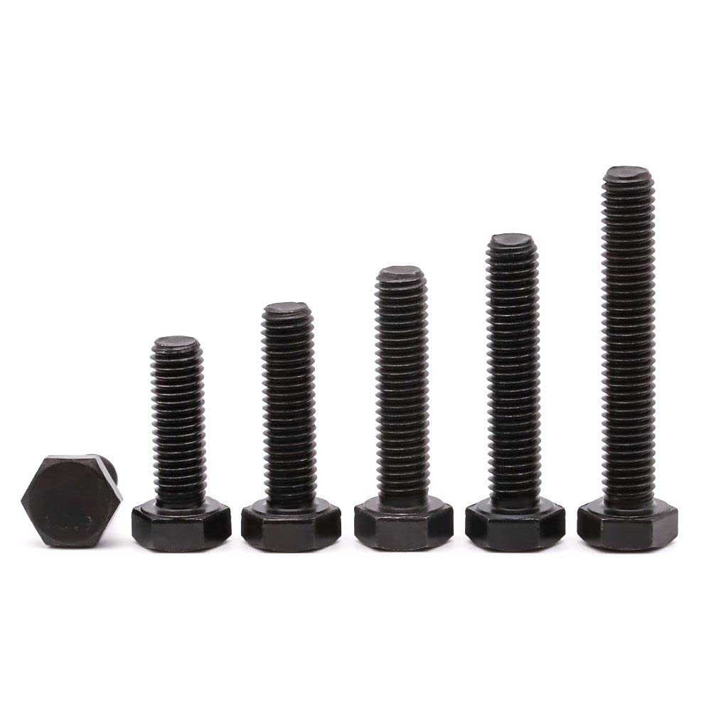 M8 x 20 mm (20 pcs) Hex Bolts Hex Screws, Black Oxide Finish Hexagon Head Bolts, 12.9 Grade Alloy Steel, Full Thread, Machine Thread