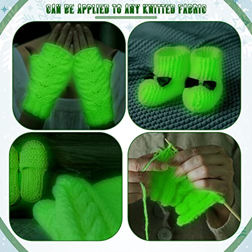 5 Rolls Glow in The Dark Yarn Luminous Crochet Yarn for Halloween Crocheting DIY Knitting Glow Fingering Weight Yarn for Arts Crafts Sewing Thread Party Supplies, 54.7 yd Per Roll (Classic Color)