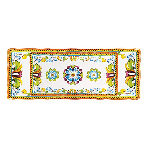 Le Cadeaux Melamine 10 x 5 inch Biscuit Tray and 15 x 6 inch Baguette Tray Serving Set, Toscana