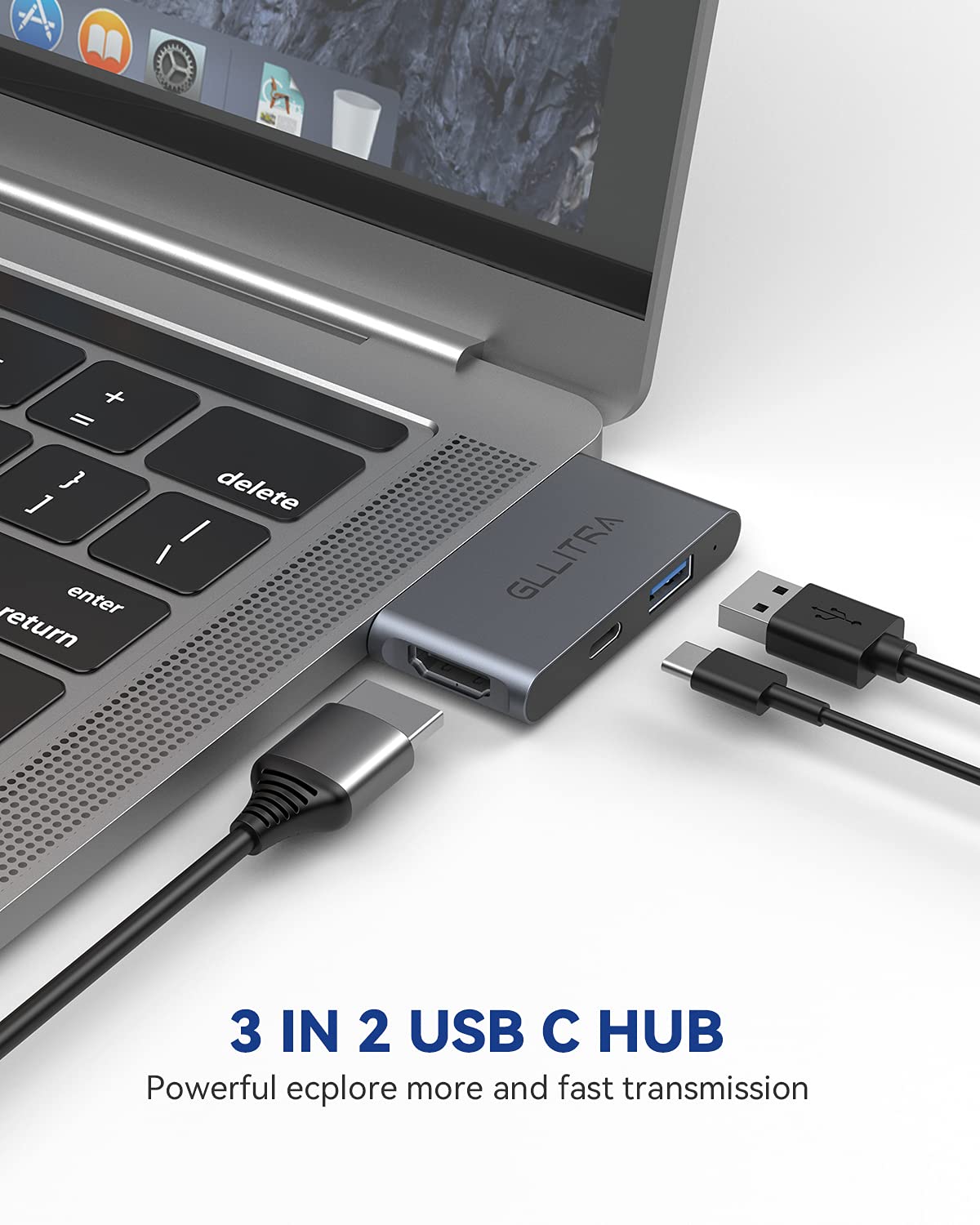 GLLITRA 7 in 2 + 3 in 2 USB C Dongle Multiport Adapter