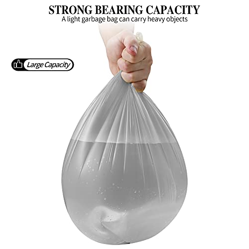 5 Rolls Small Trash Bags - 100 Counts Durable 4 Gallon Small Garbage Bags for home office kitchen Bathroom Bedroom Trash Can liners(Silver)