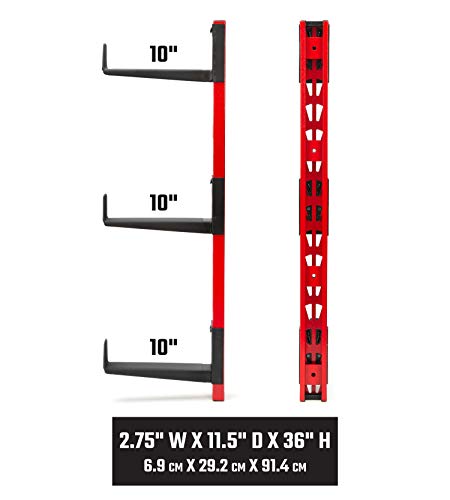 Craftsman 6-Arm, 10-Inch Deep Cantilever Rack Workshop for Wood, Lumber or Pipe Storage System, Arms Feature Anti-Marring Rubberized Coating and Roll Stops, 150-pound Capacity