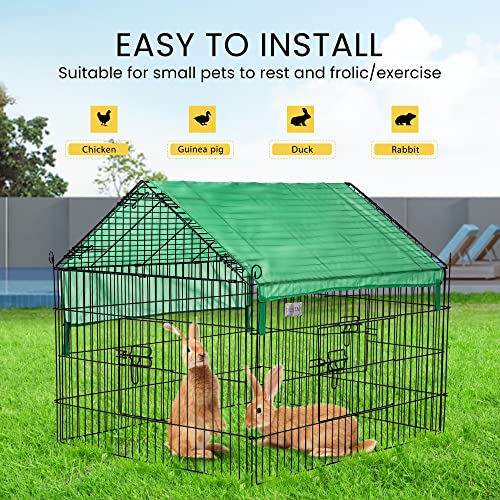 DEStar 71โ x 30โ Foldable Outdoor Backyard Metal Coop Chicken Cage Enclosure Duck Rabbit Cat Crate Playpen Exercise Pen with Weather Proof Cover