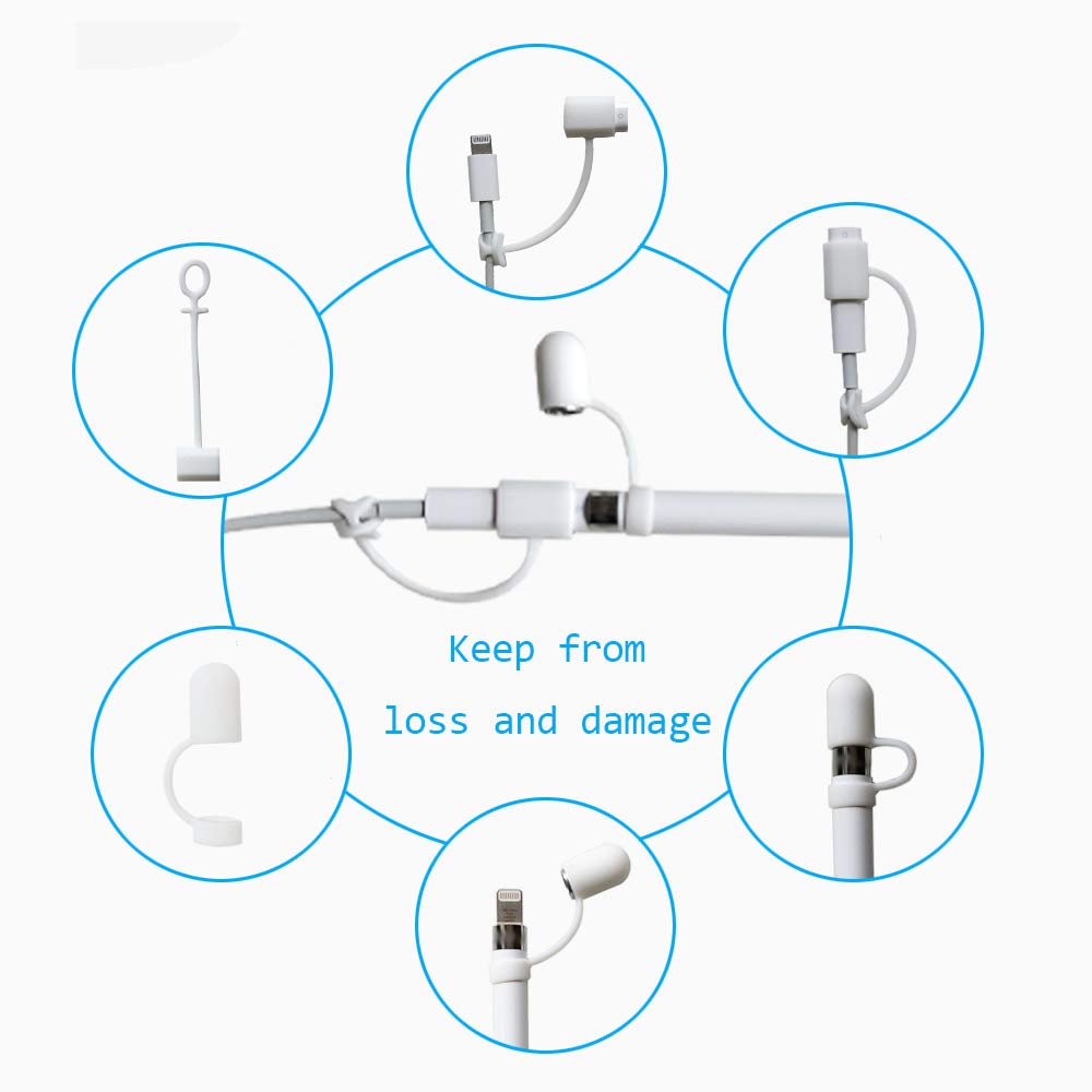 MJKOR Magnetic Replacement Cap and Charging Adapter Compatible with Apple Pencil 1st