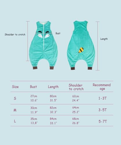 Bycc Bynn Toddler and Early Walker Sleep Fleece Sack with Feet, Baby Sleeveless Wearable Blanket Sleeping Bag (Fox, Small (1-3T))