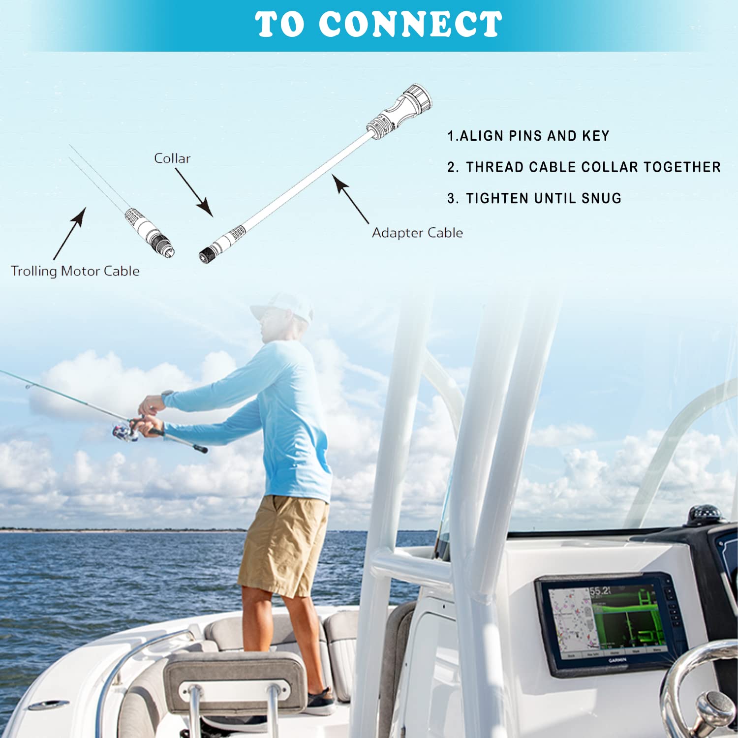 1852072 MKR-US2-12 Universal Sonar 2 Adapter Cable Compatible with Garmin Echo, echoMAP, Striker Series Fishfinder