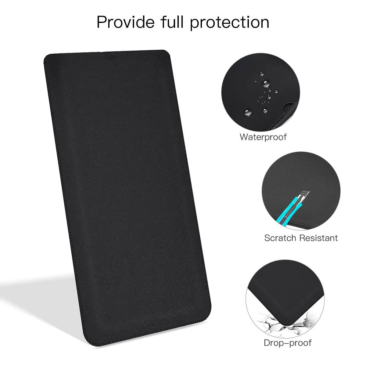 Magic Keyboard PU Leather Sleeve Case for 2024 2023 2021 Apple Magic Keyboard M4 M3 M1 chip A2449 A2450 / Magic Keyboard 2 MLA22LL/A A1644,Apple iMac 24 inch 2024 2023 Keyboard Bag Accessories-Black