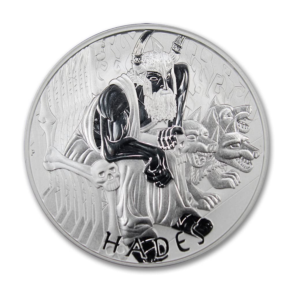 2021 AU Tuvalu 1 oz Silver Hades - Gods of Olympus Series Coin Brilliant Uncirculated with a Certificate of Authenticity $1 BU