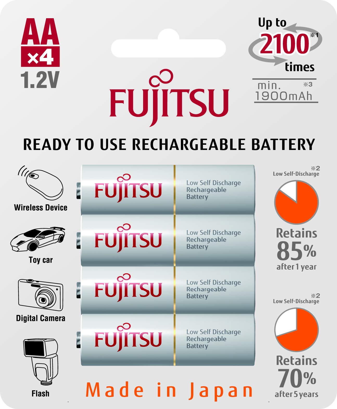 Ansmann 1001-0011-US-590-10 Powerline 4 Light AA/AAA Smart Battery Charger + USB-Port LCD-Display + 4X Fujitsu AA Batteries
