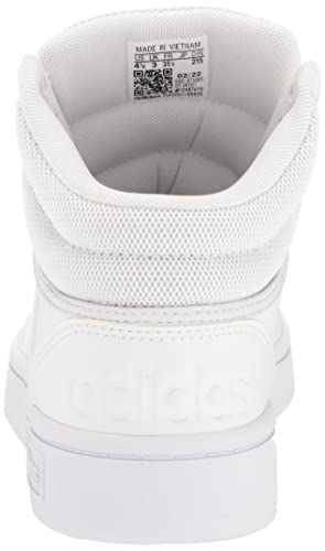 adidas Women's Hoops 3.0 Mid Basketball Shoe, White/White/Dash Grey, 8