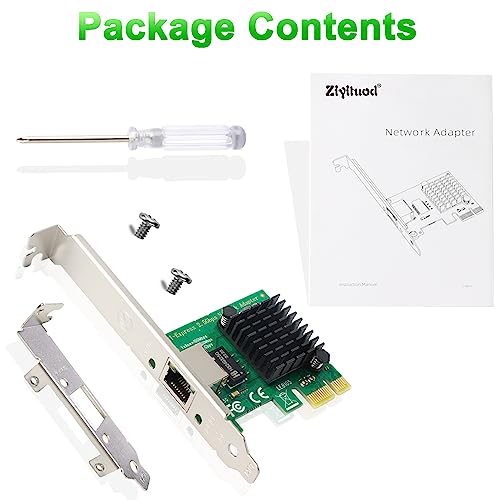 2.5G Base-T PCIe Network Adapter, RTL8125B 2500/1000/100Mbps PCI Express Gigabit Ethernet Card RJ45 LAN Controller, Low Profile Bracket, Network Card for Gaming/Office, Support Windows 11/10 /8/8.1/7