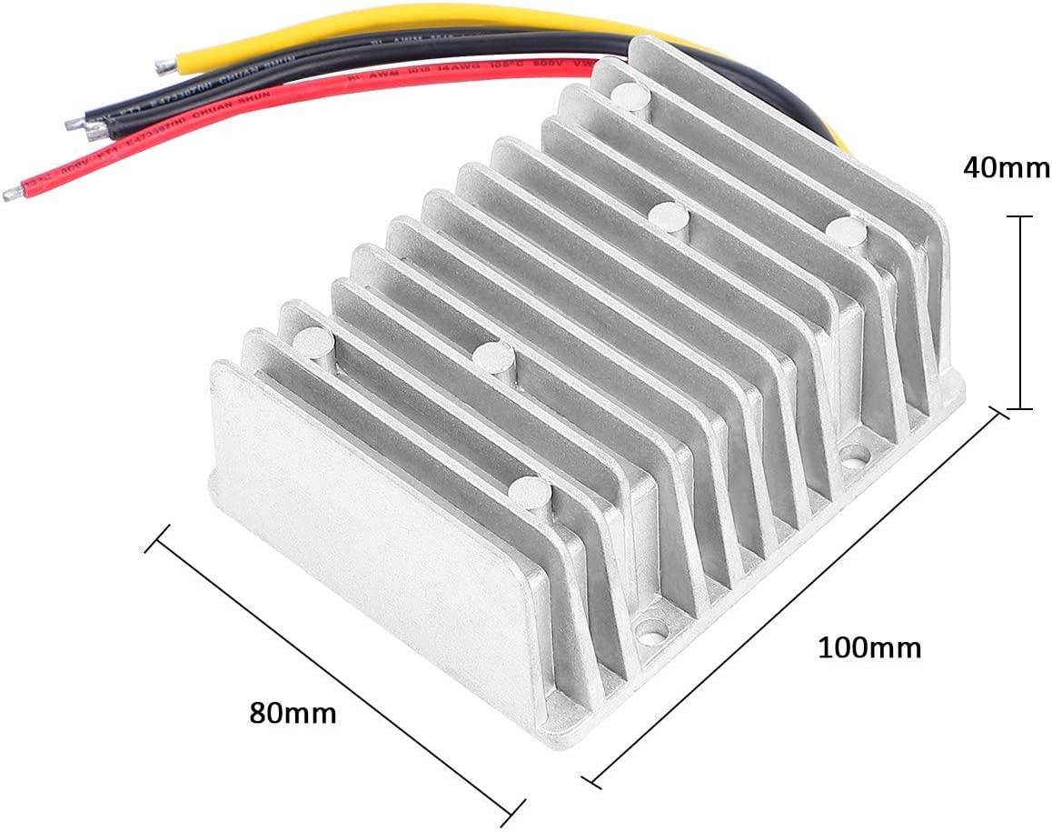 BZONE DC 48V Step Down to DC 12V 30A 360W Voltage Reducer Converter Golf Cart Voltage Regulator Waterproof for Golf Cart