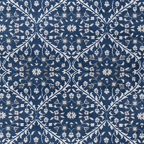 Beauregard Traditional Oriental Navy Oval Area Rug, 5' x 7' Oval