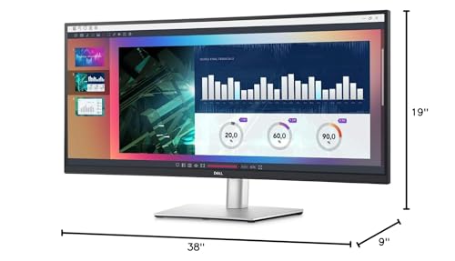 Dell P3421W 34-Inch Ultrawide WQHD 3440 x 1440 Resolution 21:9 Aspect Ratio Height-Adjustable Curved USB-C Monitor (Renewed)