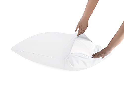 ALEXANDRA'S SECRET HOME COLLECTION Microfiber Pillowcase with Zipper, Pack of 2 Soft and Comfort Pillow Cases (Standard, White)