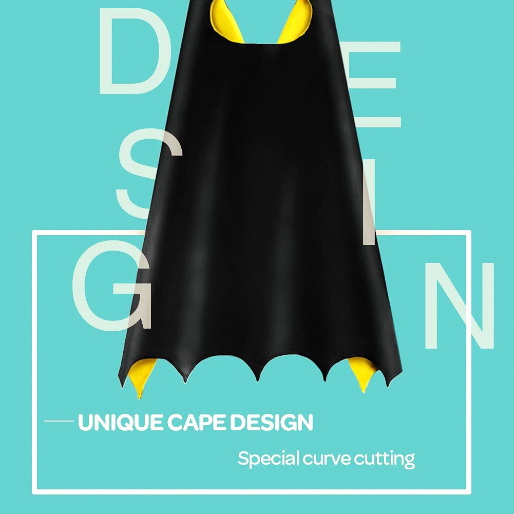 AIMIKE Superhero Capes and Masks, DIY Dress Up Capes and Masks Set, 4 Packs with Stickers