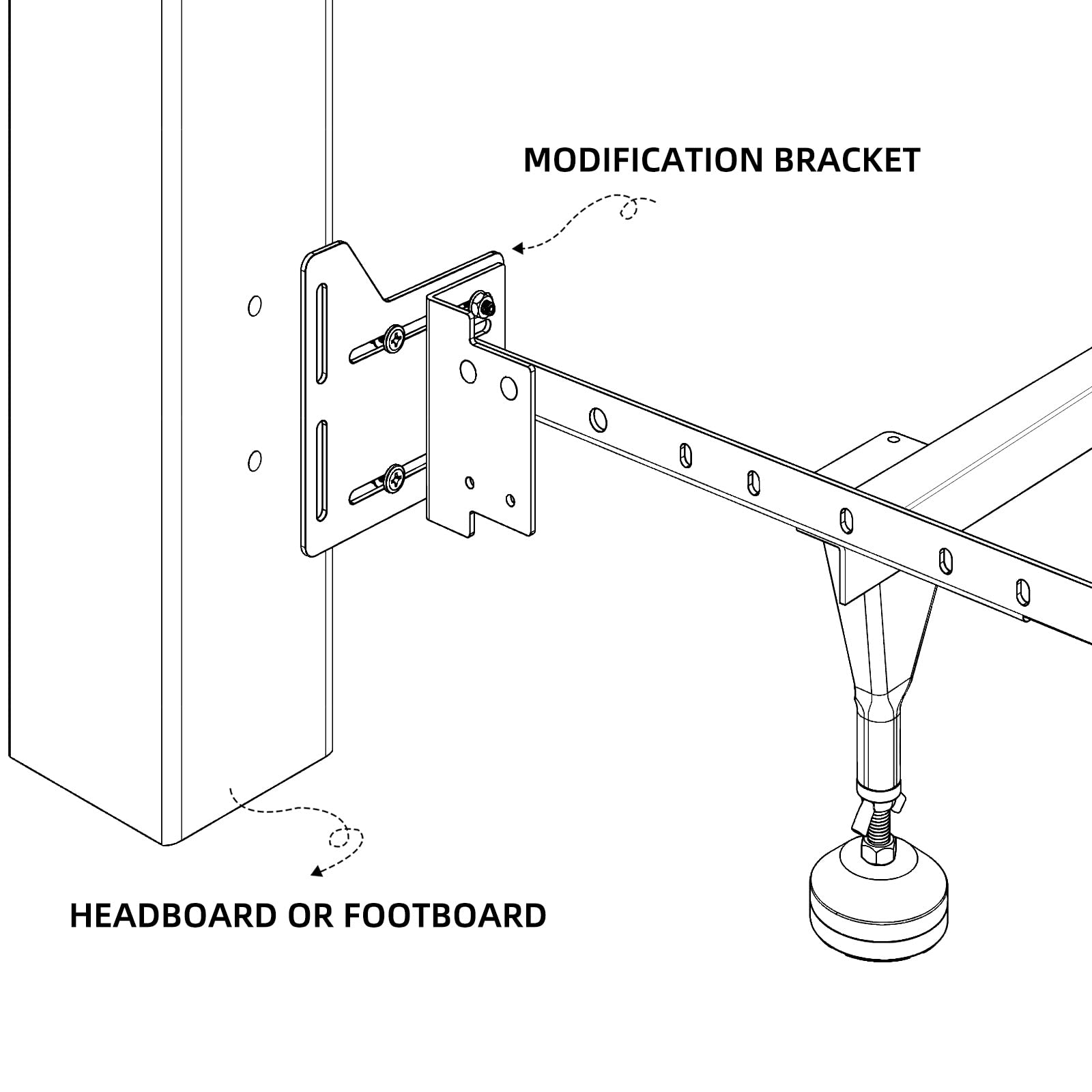 2 PCS Bed Frame Brackets Adapter for Headboard Extra Heavy Duty,Bed Frame Adapter Brackets, Queen Bed Modification Plate,Bed Headboard Frame Conversion Kit ,Headboard Attachment Bracket with Hardware