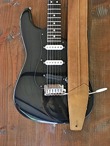 Anthology Gear The Original Straight Up Full Grain Padded Leather Guitar Strap - For Electric, Acoustic and Bass Guitars (3" Width, Tobacco)