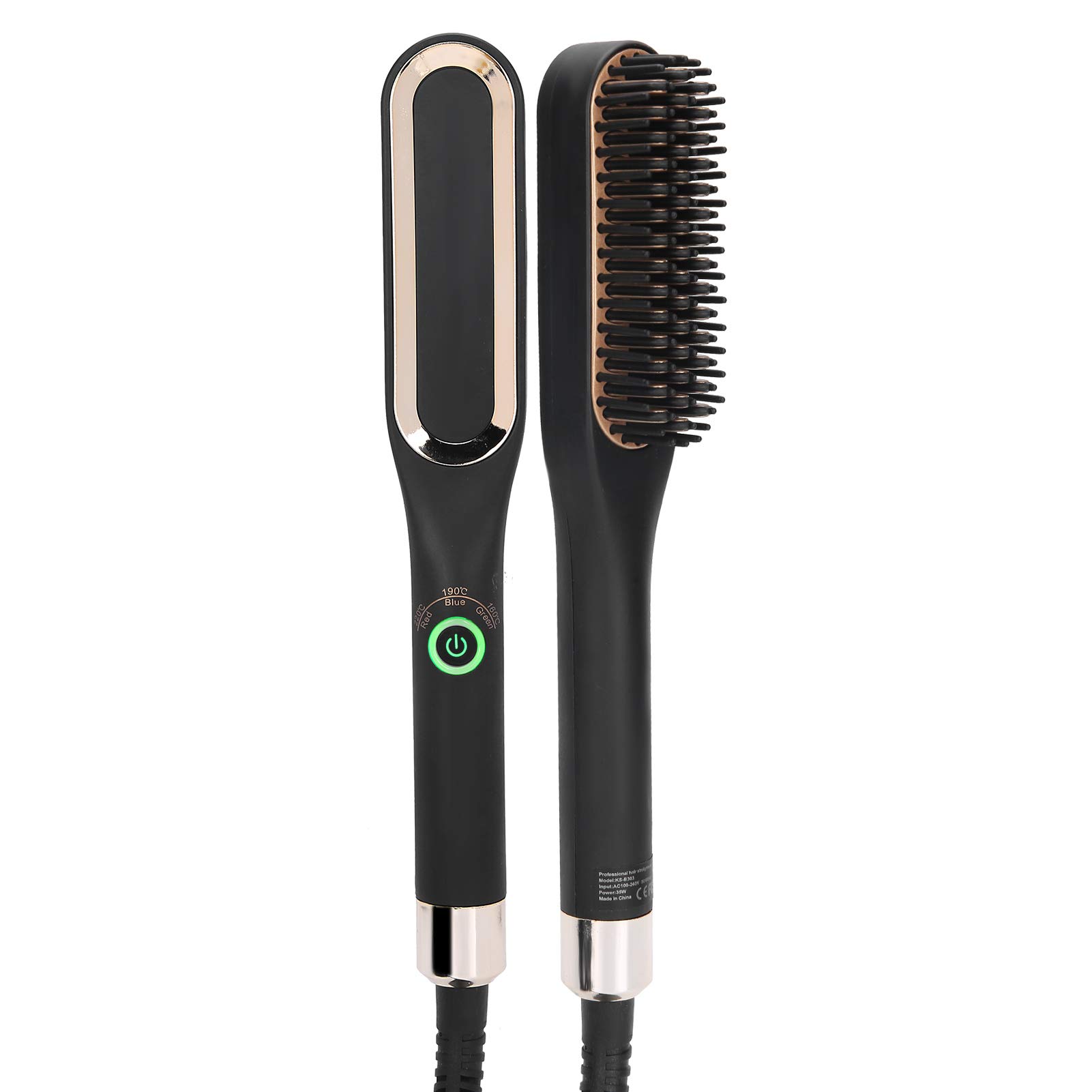 Premium Beard Straightener for Men - Electric Beard Straightening Comb Beard Comb and Heated Beard Brush Multifunctional Beard Straightener Brush for Men (US)