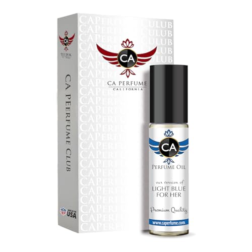 CA Perfume Impression of Light Blue For Women Replica Fragrance Body Oil Dupes Alcohol-Free Essential Aromatherapy Sample Travel Size Concentrated Long Lasting Attar Roll-On 0.3 Fl Oz/10ml