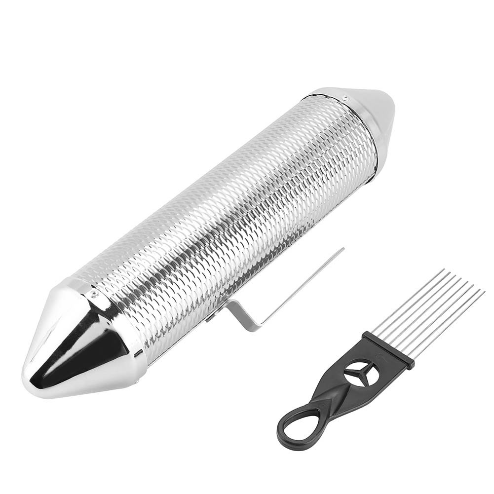Alomejor Guiro Metal Guiro Instrument Stainless Steel Musical Percussion Instrument Training Tool with Scraper