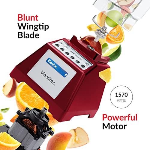Blendtec Total Classic Original Blender - WildSide+ Jar (90 oz) - Professional-Grade Power - 6 Pre-programmed Cycles - 10-speeds - Red