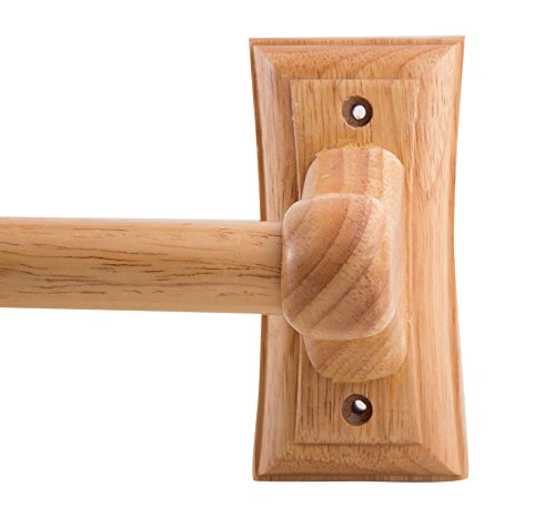 ALFI brand AB5505 24" Double Rack Wooden Towel Bar Bathroom Accessory, Natural Wood
