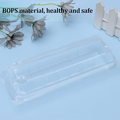 50 Pcs Transparent Cake Swiss Roll Container Food Container for Baking Plastic Containers with Lids 8.66 x 3.35 x 1.97β Clear Cake Container Disposable to Go Box for Restaurants Delivery Takeout
