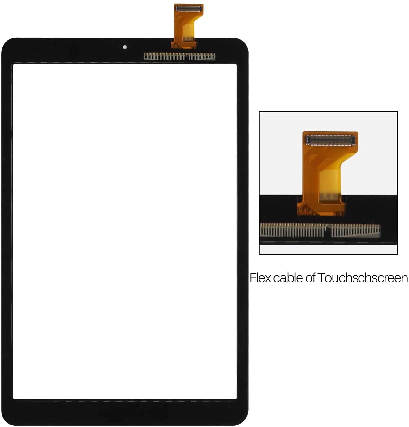 Black Touch Digitizer Screen Replacement (NO LCD) for Samsung Galaxy Tab A 8.0 2018 SM-T387 SM-T387T SM-T387V with pre-Installed adhedsive and Tools