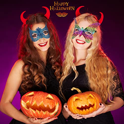 50 Pieces Lace Mask Masquerade Venetian Eyemask Women Flexible Masks for Masquerade Carnival Ball Birthday Halloween Costume (Multi Color)