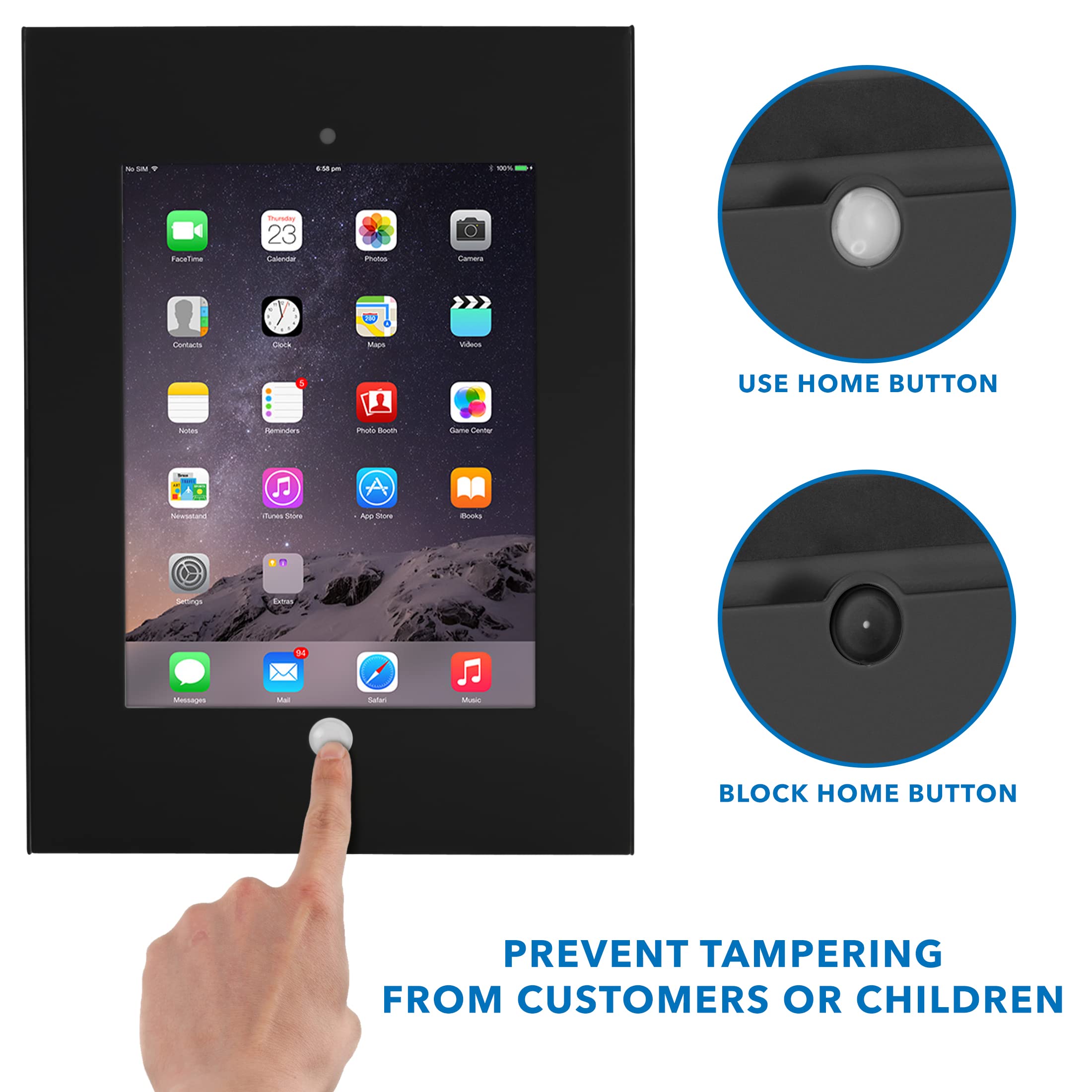 Mount-It! Anti-Theft iPad 8 Wall Mount | Locking iPad 10.2 Wall Kiosk | Security iPad 10.2 Enclosure for 8th Generation iPad 10.2 inch or 10.5 iPad Pro (MI-3772B_G8)
