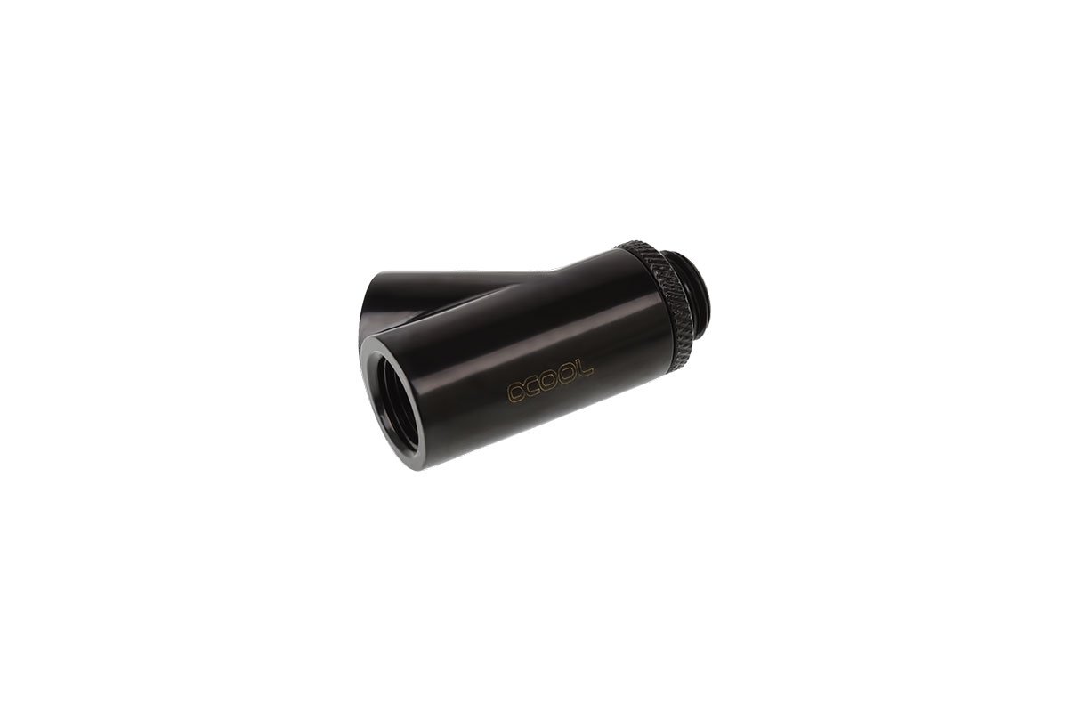 Alphacool 17401 Eiszapfen Y-Connector 45° rotatable G1/4 Outer Thread to 2X G1/4 Inner Thread - deep Black Water Cooling Fittings