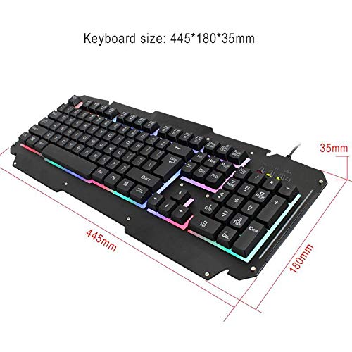 Deeoee Premium USB Wired Backlit Gaming Mechanical Keyboard for Computer PC Laptop Game Player Equipment Accessories