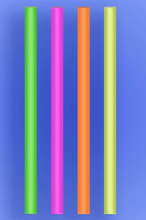 200 count 12" Disposable Drinking Neon Wide Mouth Drinking Straw for Smoothies