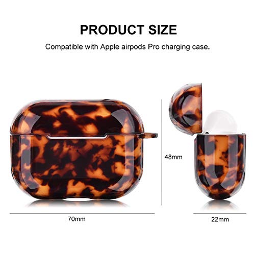 AirPods Pro Case AIRSPO Clear Case for AirPods Pro Charging Case Soft TPU Airpod Pro Protective Case 2019 with Keychain Airpods Pro Protective Cover Skin(Tortoiseshell)