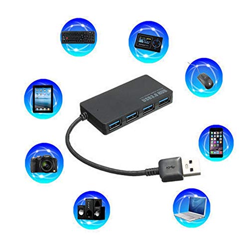 Lysee Plug & Connectors - Mini USB 3.0 Hub 4 Port USB Hub 5Gbps Super-Speed USB Splitter Adapter for PC Laptop Notebook - (Color: White)