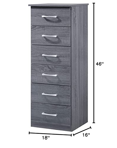 Glory Furniture Boston , Gray Lingerie Chest, 46" H X 18" W X 16" D