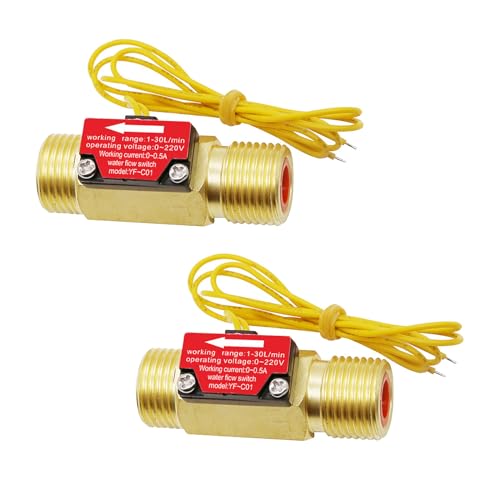 2pcs High Performances DN15 Meter Water Meter 1.5-30L/min Water Liquid Flowmeter Stainless Steel