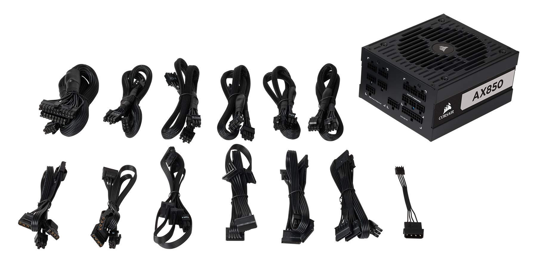 Corsair AX Series, AX850, 850 Watt, 80+ Titanium Certified, Fully Modular Power Supply