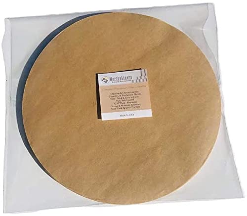 16 Inch Natural Parchment Paper Unbleached Baking Round Circles 200 Sheets Non-Stick Precut